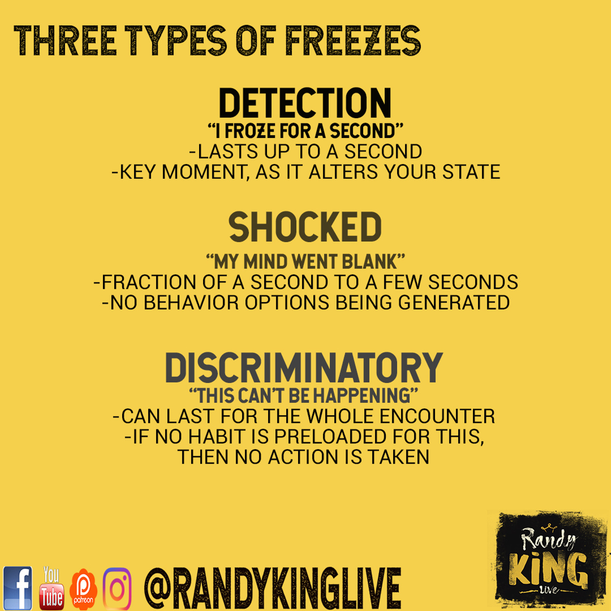 Lets Talk the Freeze Part 1 – Randy King – Conflict Manager